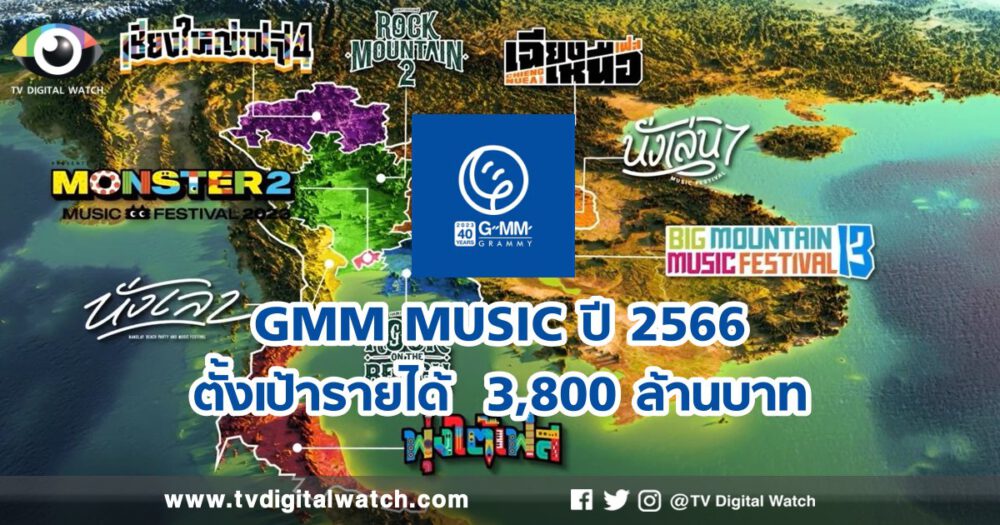 GMM MUSIC ปี 2566 ตั้งเป้ารายได้ 3,800 ล้านบาท - TV Digital Watch